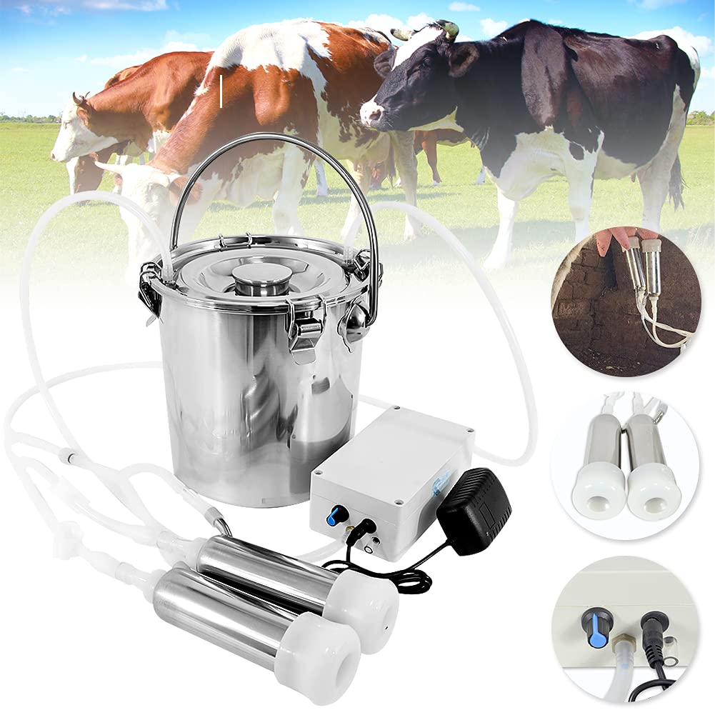 Buy 5L Electric Milking Machine for Cows Stainless Steel Milk Drum Cow ...