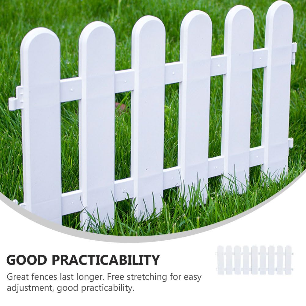 Flexible Plastic Fencing Set Of 4 Decorative Garden Fencing White