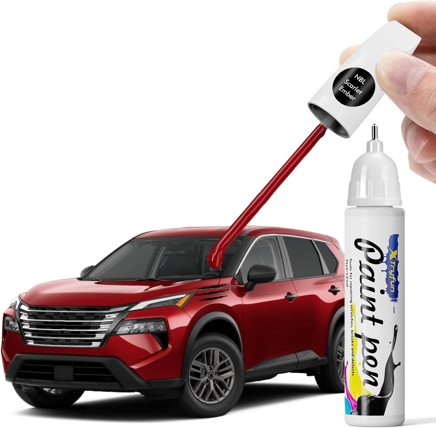 Amazon.com: XTryfun NBL Scarlet Ember Touch Up Paint Compatible with Nissan, DIY Car Paint ...