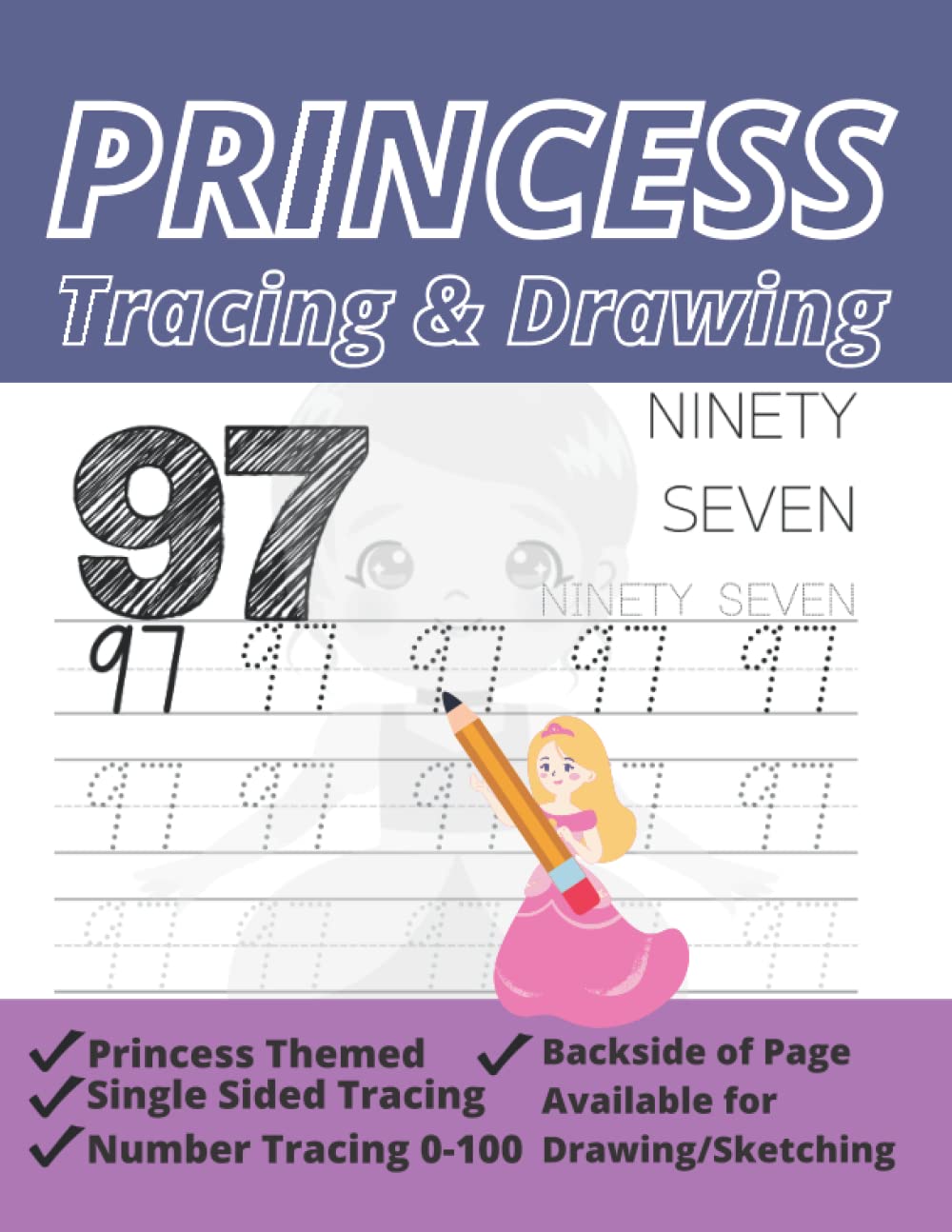 Buy Princess Trace Numbers 0-100 Tracing Numbers for Kids Ages 3-5 ...