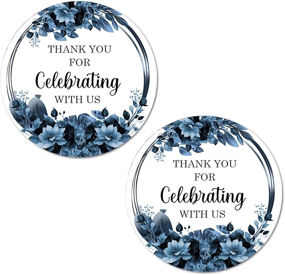 Amazon.com : 40 Dark Blue Flowers Thank You for Celebrating with Us ...