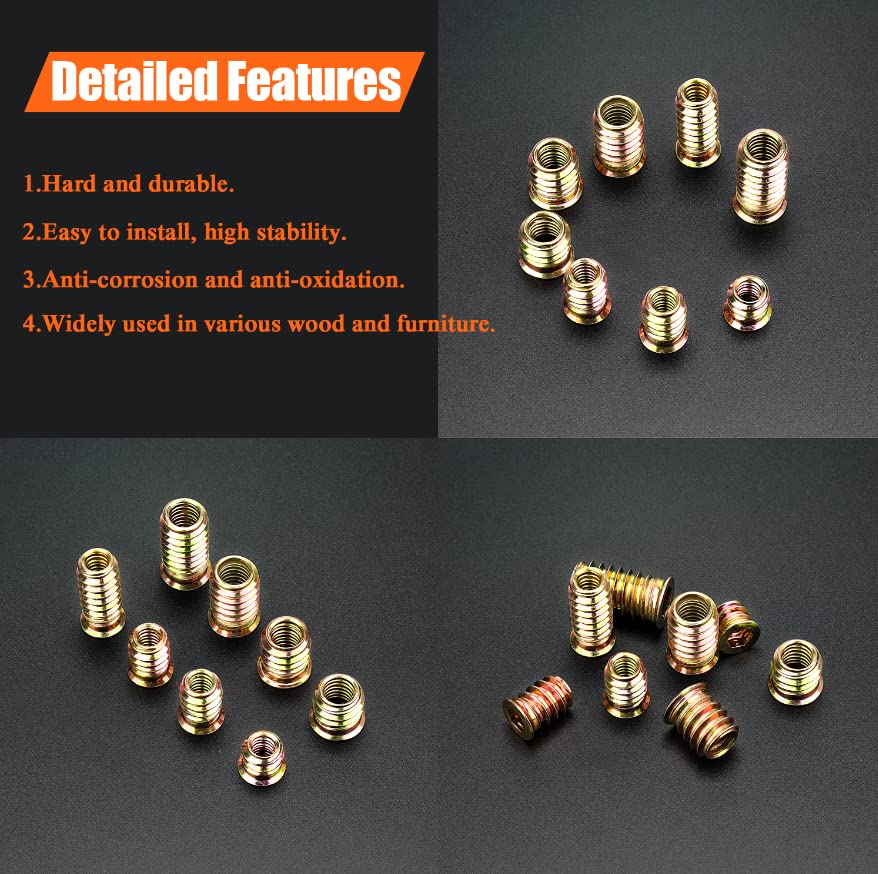 Snapklik.com : 1/4-20 Threaded Inserts, Wood Inserts, Steel Threaded ...
