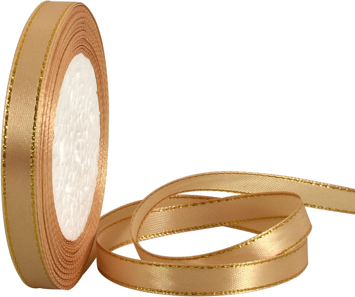 Amazon.com: TONIFUL 3/8 Inch x 25 Yds Gold Satin Ribbon With Edges ...