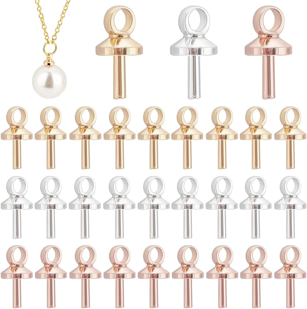 Amazon.com: PH PandaHall 120pcs 3 Styles Eye Pin Peg Bail, Brass Cup ...