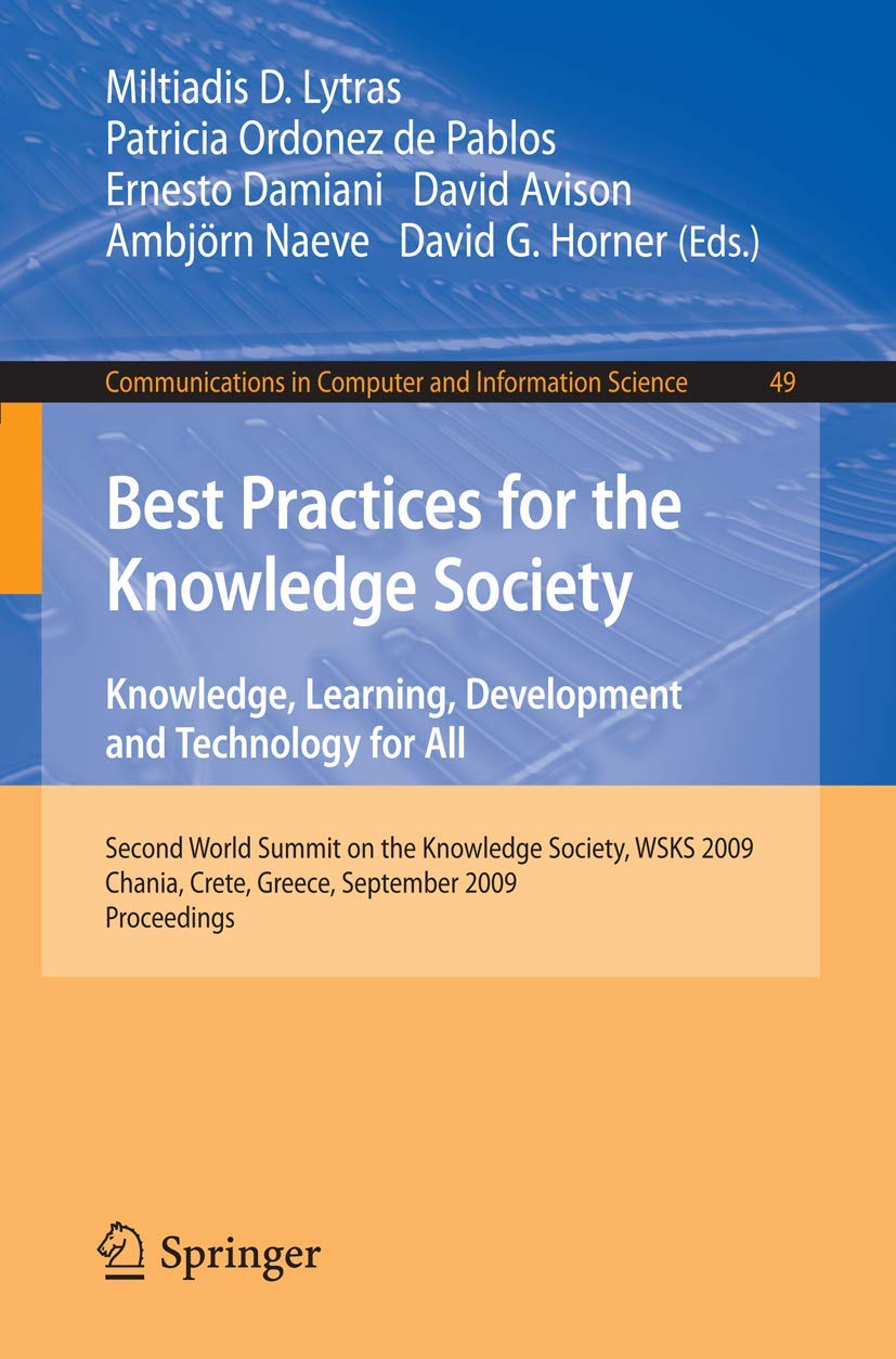 Amazon.com: Best Practices for the Knowledge Society. Knowledge, Learning, Development and ...