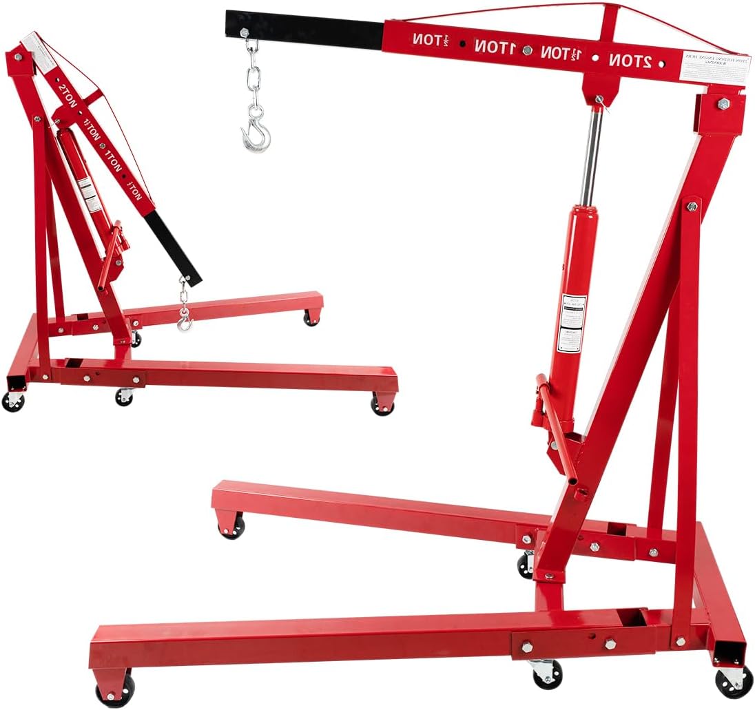 Amazon.com: biosp 2 Ton 4000lb Folding Engine Motor Hoist Stands, Heavy ...