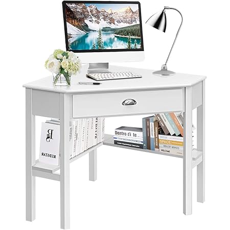 CASART Corner Desk, Triangular Computer Desk Workstation with Open ...