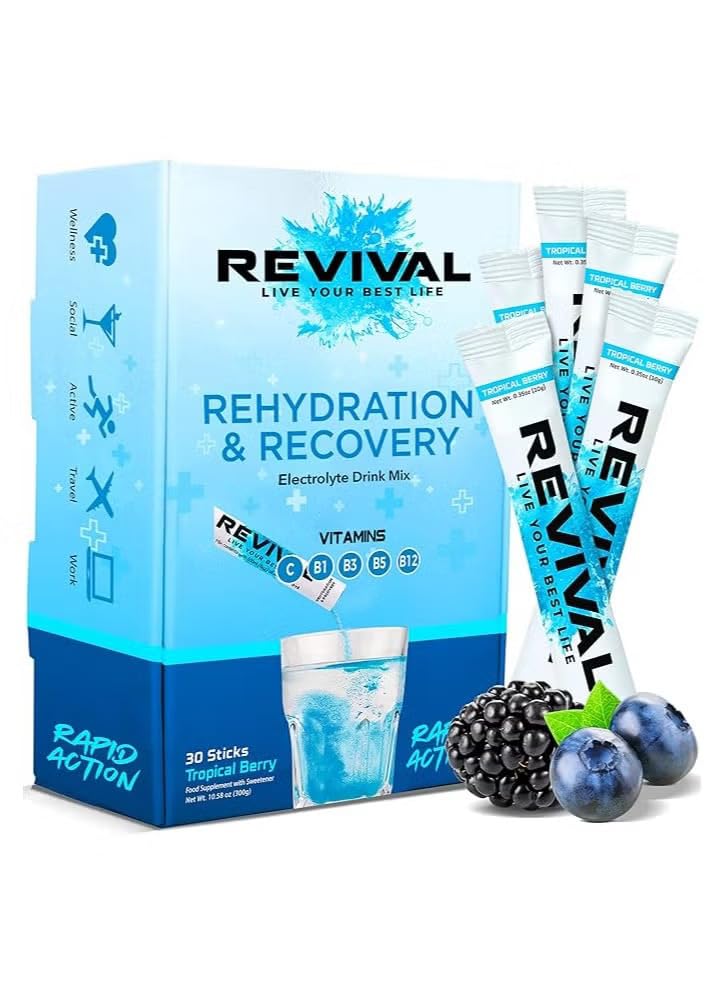 Revival Rapid Rehydration, Electrolytes Powder - High Strength Vitamin ...