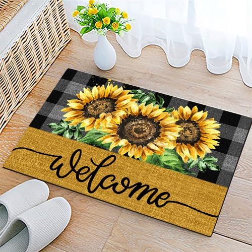 Amazon.com: COSHARKLY Sunflower Door Mat Welcome Mat Outdoor Doormat ...
