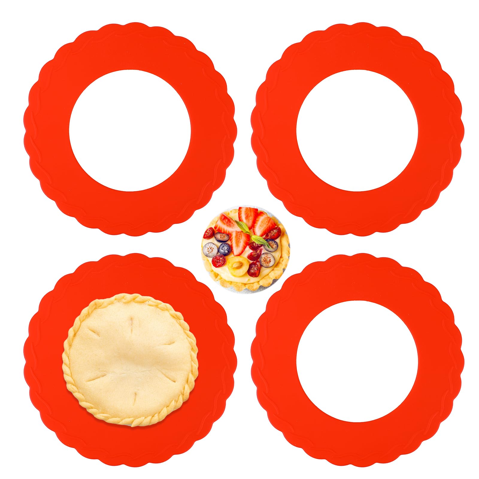 Amazon.com: 4 Pieces Mini Pie Crust Shields Pie Crust Protector for ...