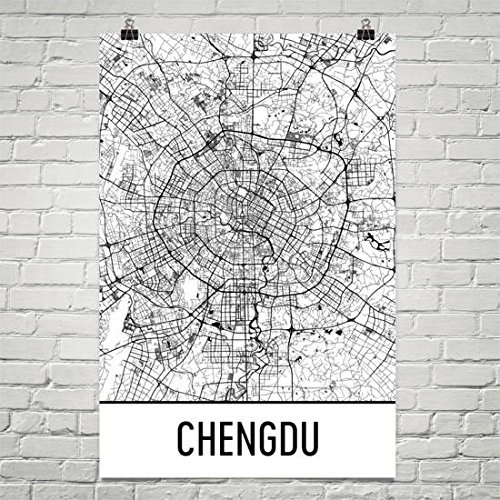Chengdu Map, Chengdu Art, Chengdu Print, Chengdu China Poster, Chengdu ...