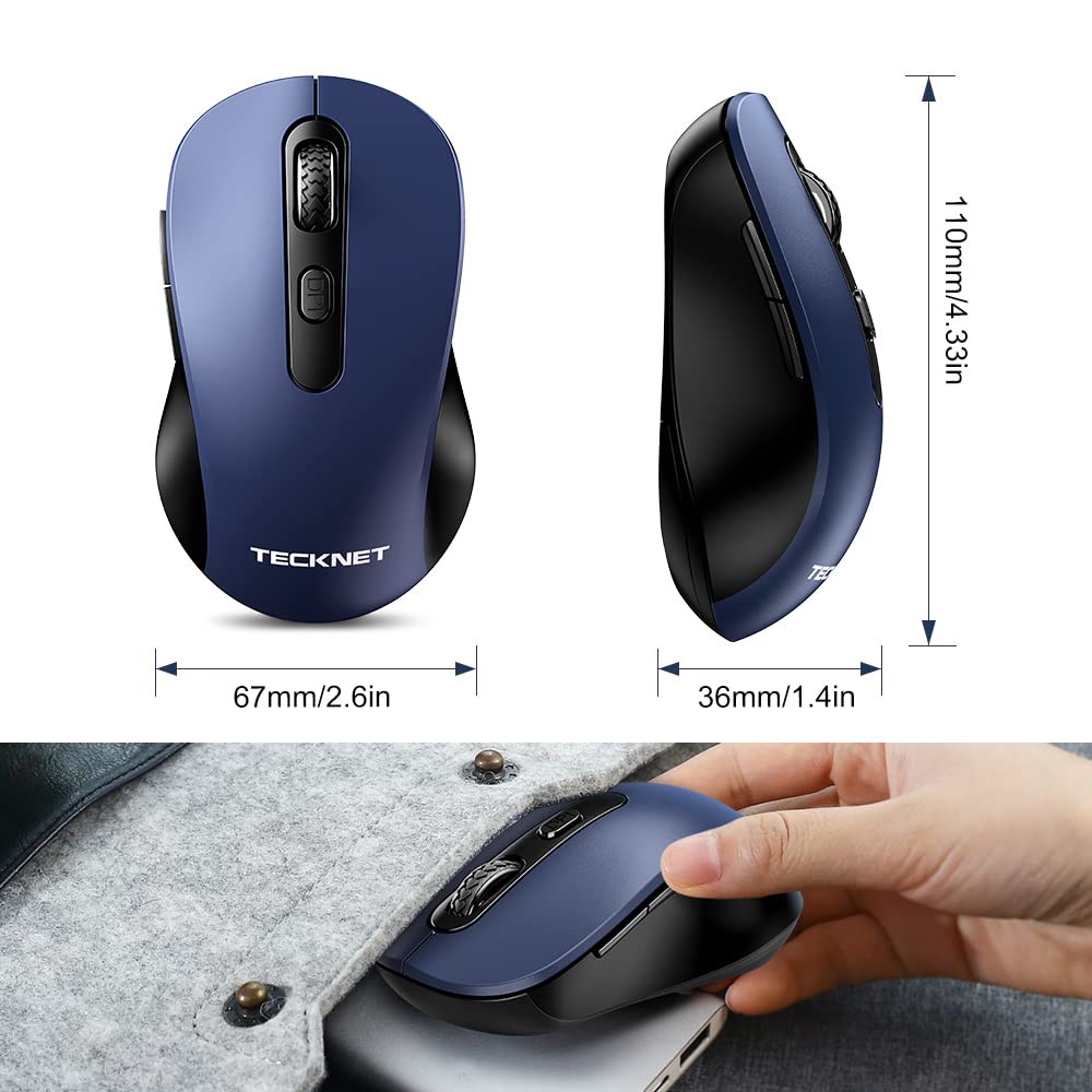 Snapklik.com : TECKNET Cordless Mouse For Laptop, 24G USB Mouse ...