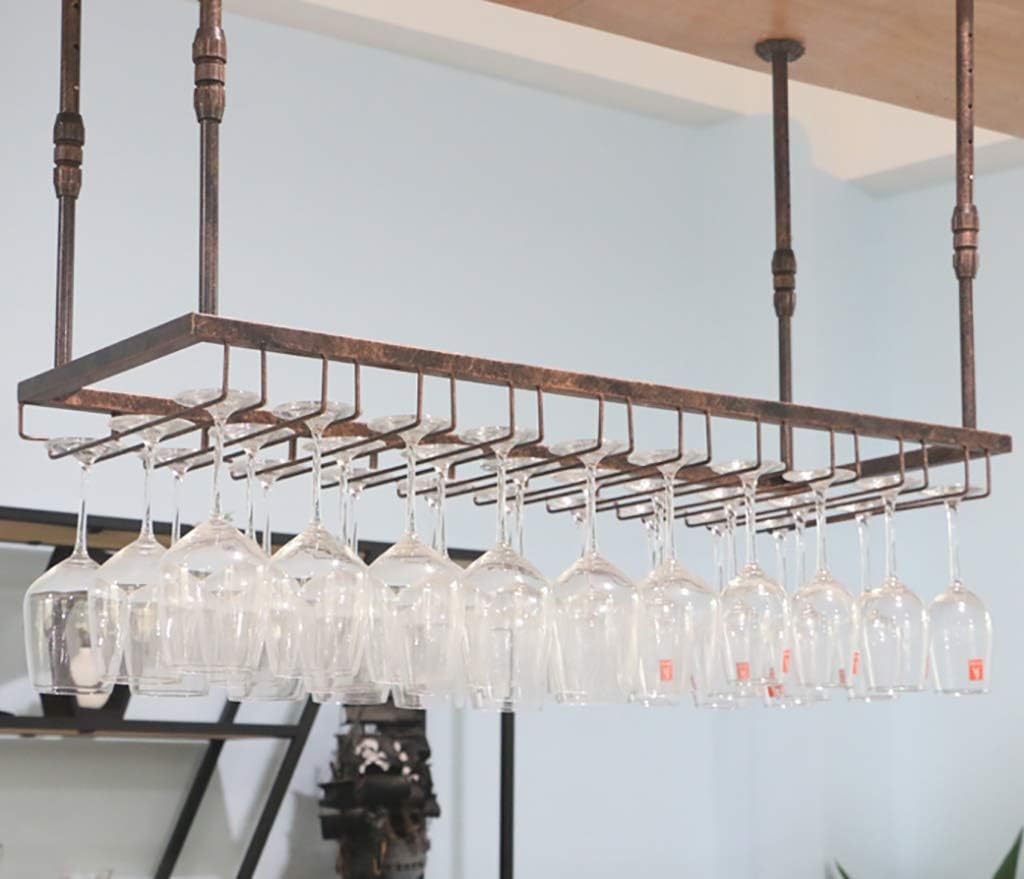 Amazon.com: FKRACK Wine Glass Holder Ceiling Mounted Wine Glass Hanging ...