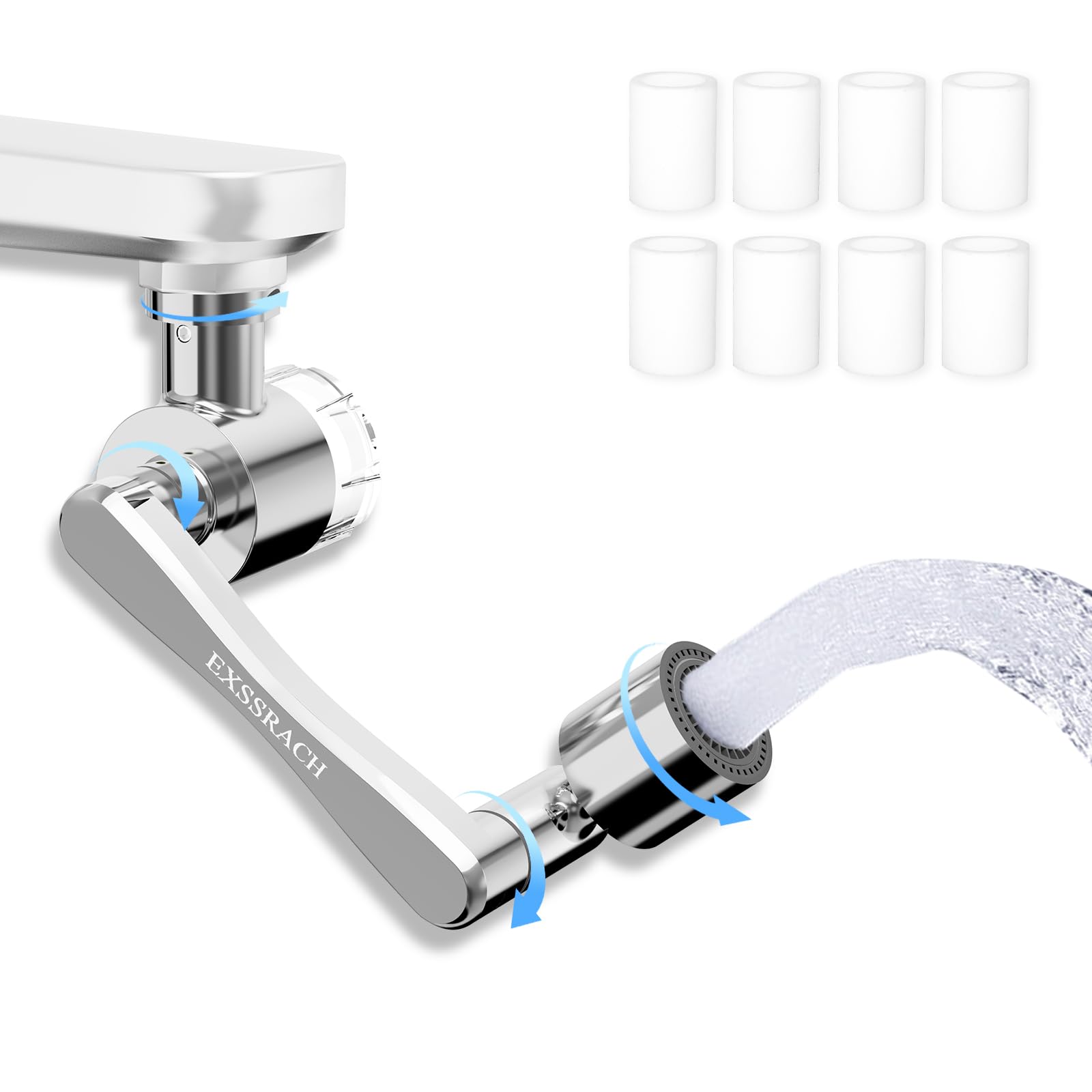 EXSSRACH Faucet Extender, 1 080° Rotating Faucet Extender with Filter ...
