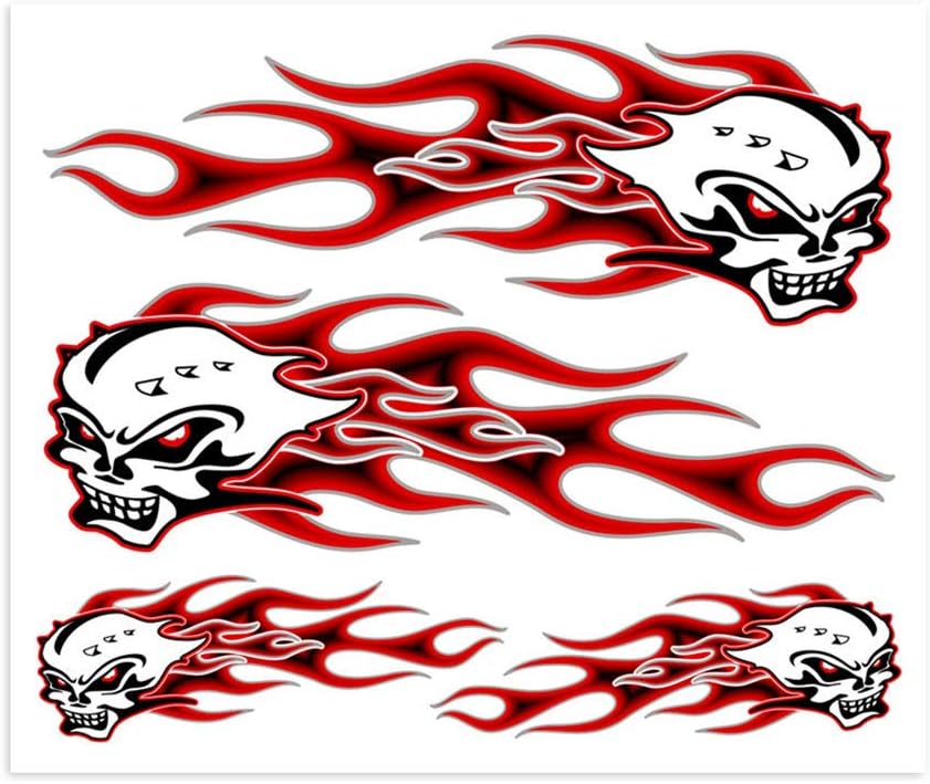 Racing Aufkleber "Fire Flames" Feuer Flammen Sticker Set - 12 Aufkleber ...
