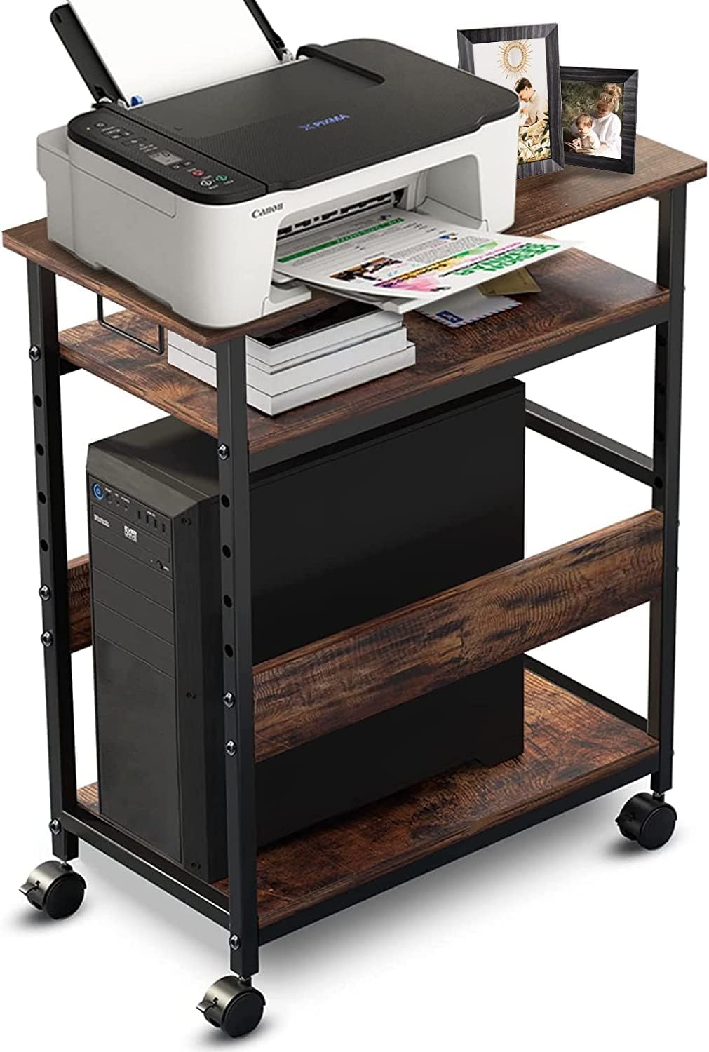 Buy Indian Decor 65205 Computer Tower Stand with Shelf, Adjustable PC ...