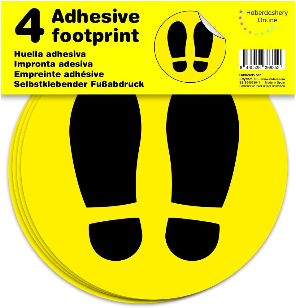 Adhesive footprint sign for floor. | Queue distancing for shops | Pack ...