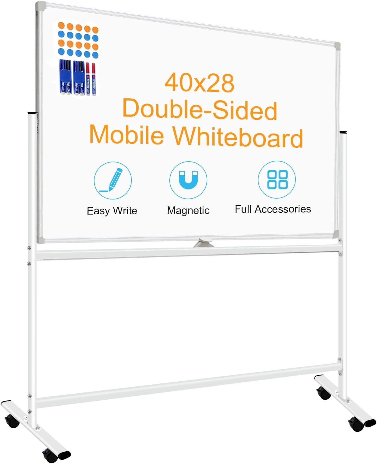 Amazon.com : AMUSIGHT Large Rolling Whiteboard Dry Erase, 72" x 40 ...