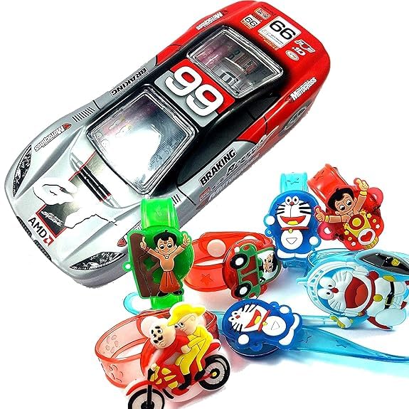 UJJAINWAL 1 Pcs Cartoon Character Led Band/Rakhi with Gift Car Shape ...