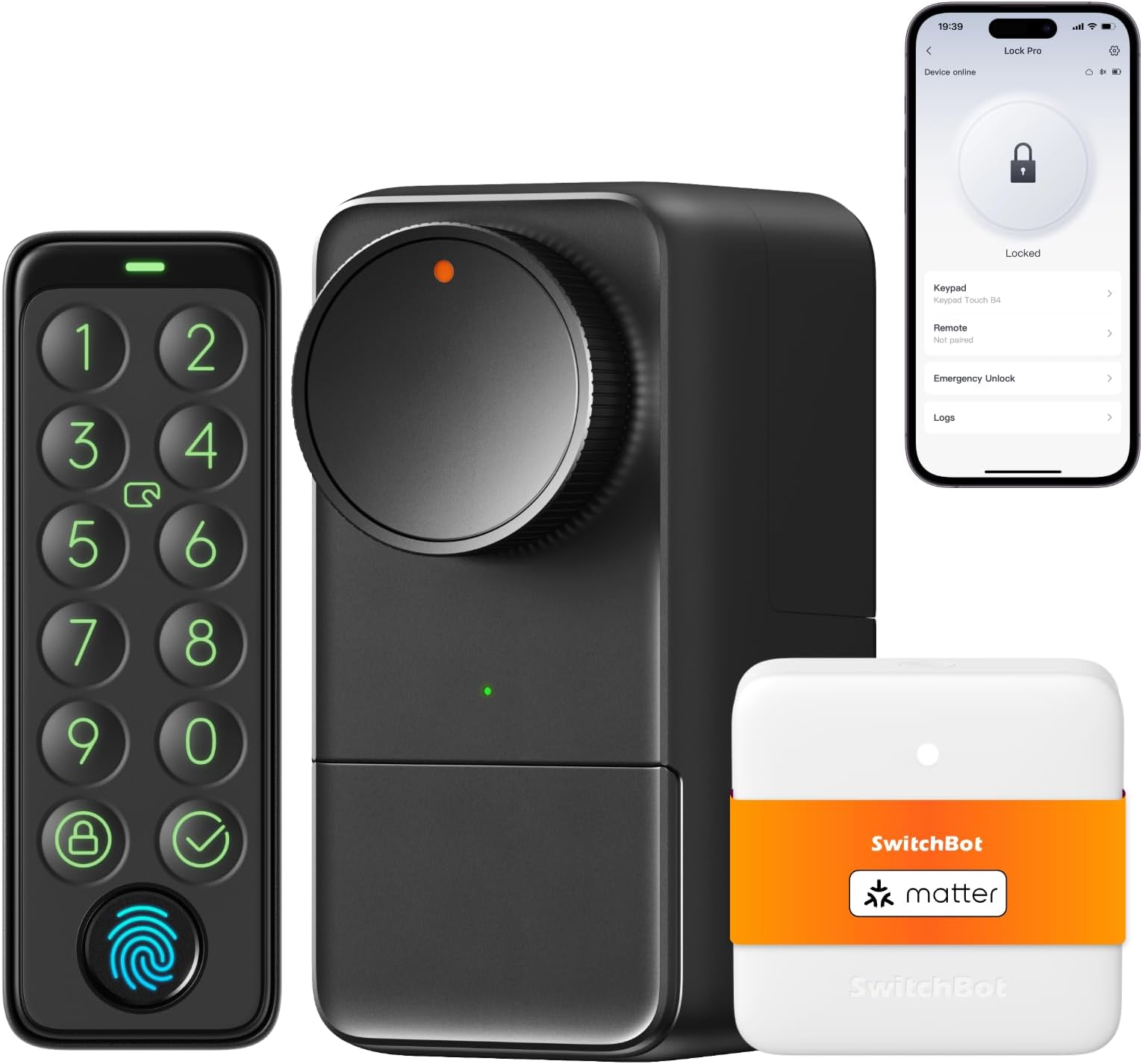 SwitchBot WLAN Smart Lock Pro mit Touchscreen-Tastatur ...