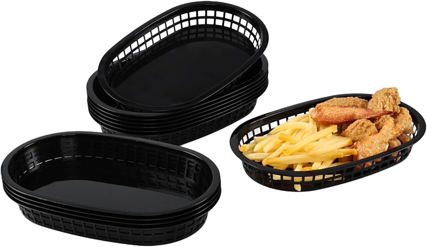 Amazon.com: Teyyvn Fast Food Basket, Black Plastic Fast Food Baskets ...