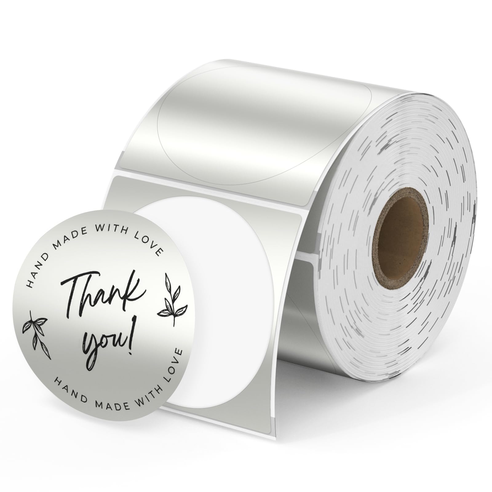 Snapklik.com : 2 Inch Silver Circle Thermal Sticker Labels, Printable ...