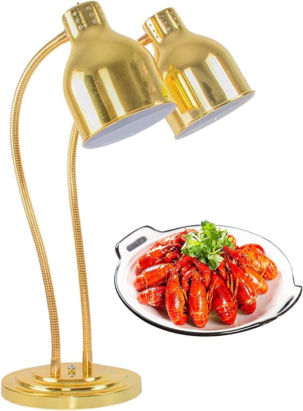 Dual 250W Bulb Commercial Food Heat Lamp, Buffet Server Plate Warmer ...