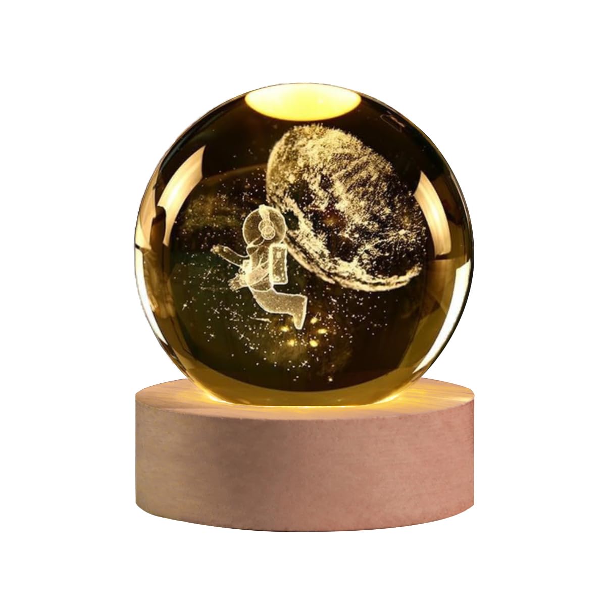 Amazon.com: Space Astronaut 3D Crystal Ball with LED Light Stand ...