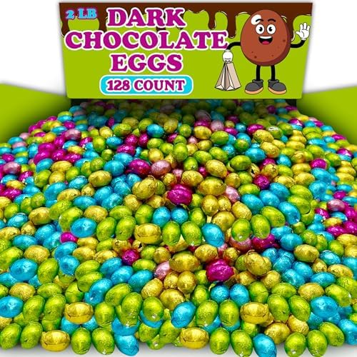 Amazon.com: Dark Chocolate Eggs, 2 Lbs Bulk Assorted Spring Pastel ...