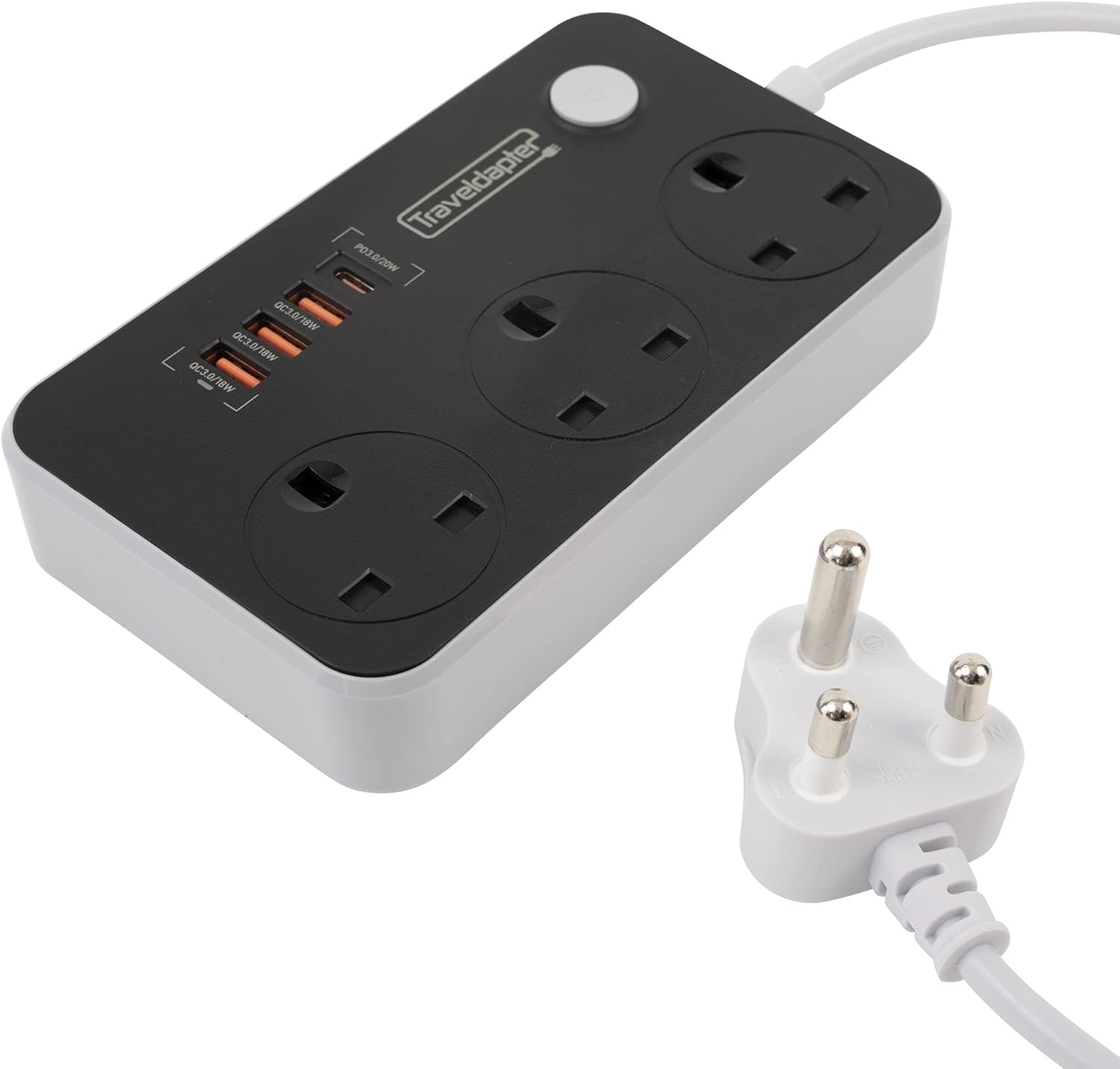 UK To Botswana Usb Usbc Ports Travel Adapter Plug 3 Pin Type M Earthed ...