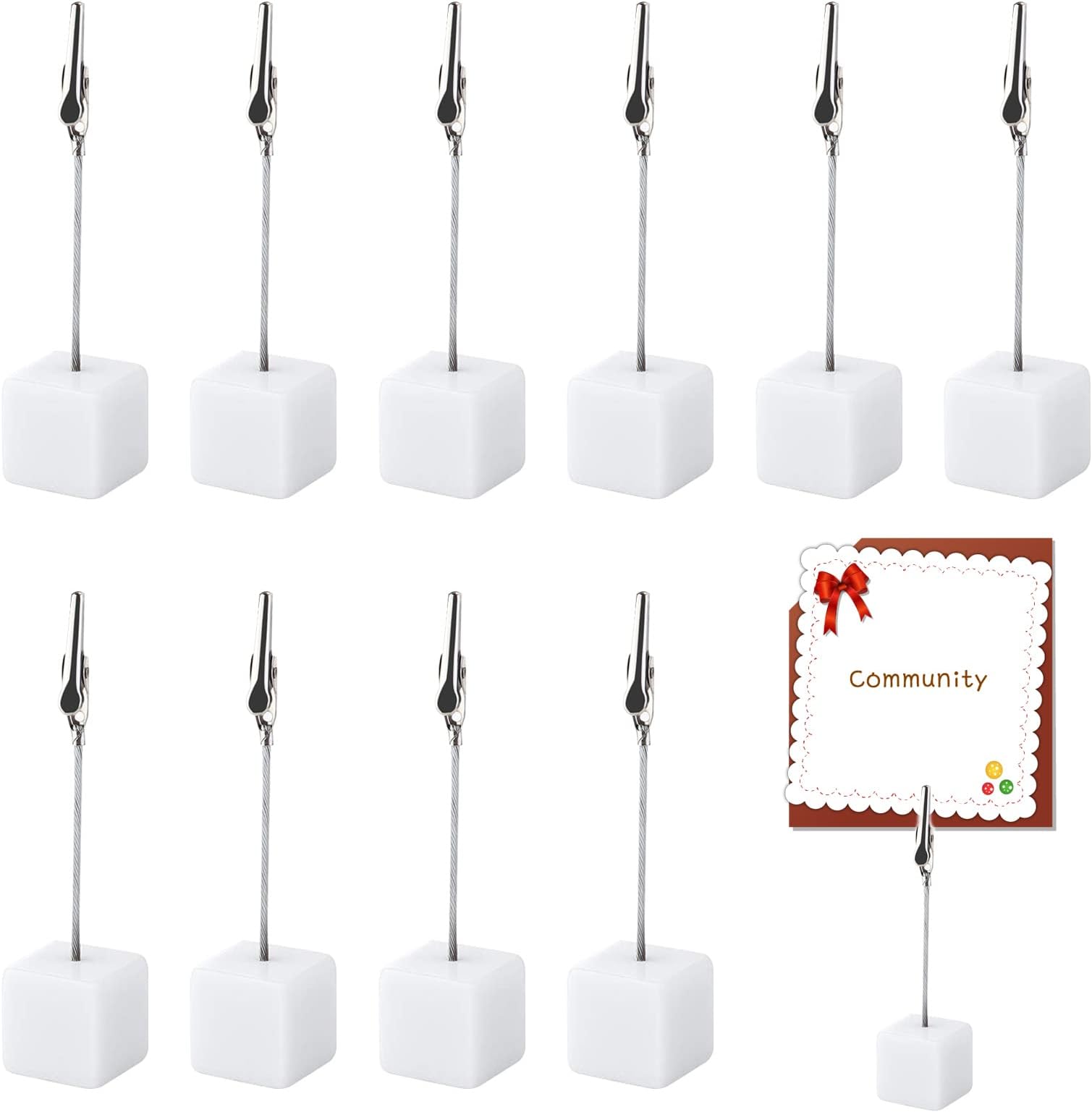 Memo Clip Holder 10 Pieces, Picture Holder with Clips, Stand Wooden ...