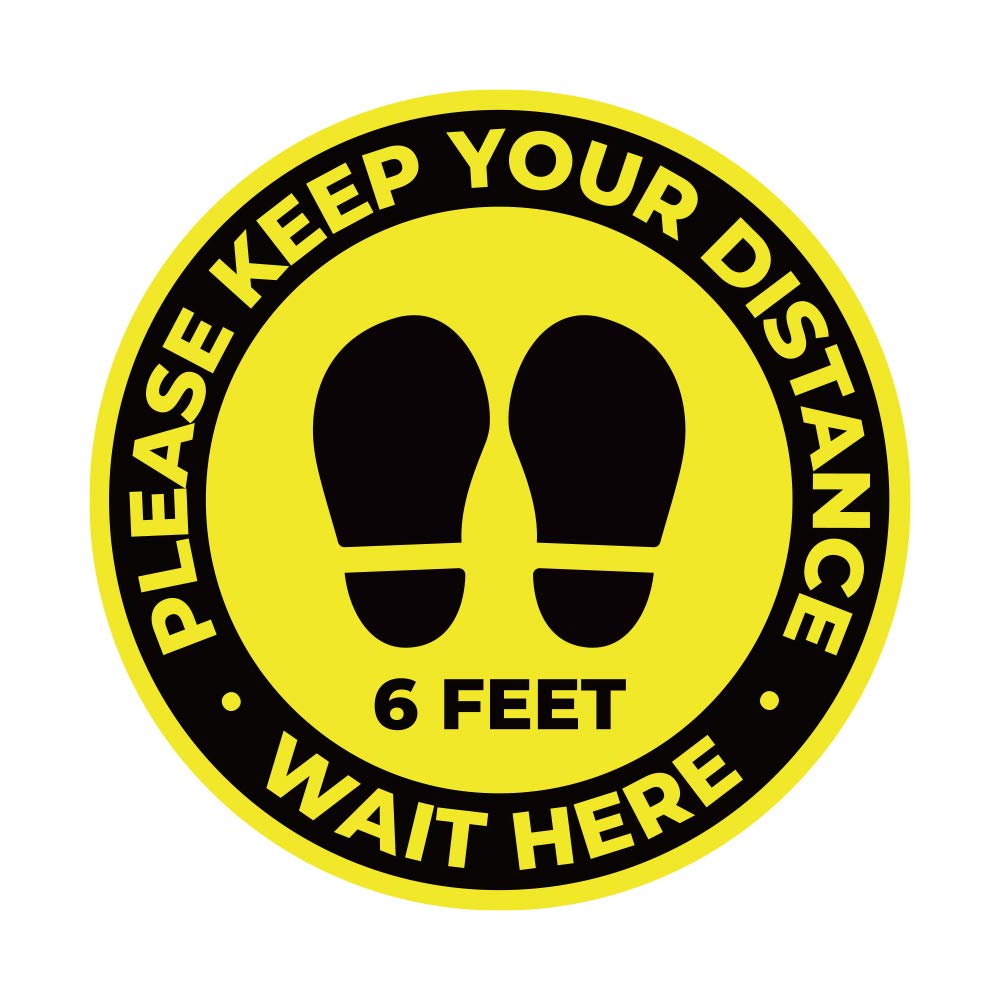 Buy 10 Pack 11" Social Distancing Floor Signs, Keep 6 Feet Distance ...