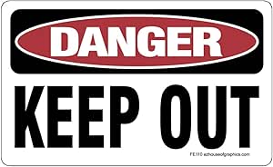 Amazon.com: Danger Keep Out Stickers - 5in x 3in - 12 PACK : Everything ...