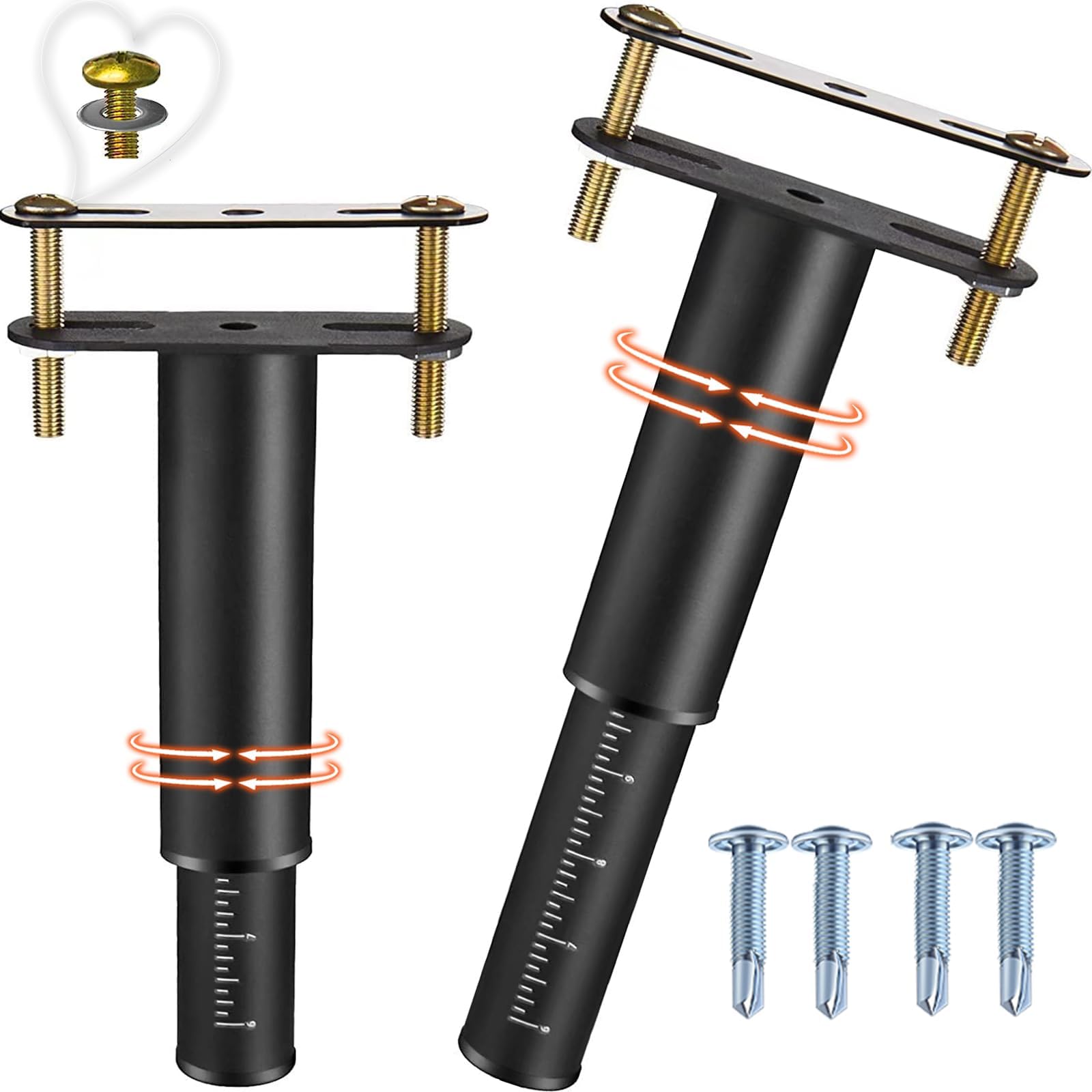 Amazon.com: Set Of 4 Adjustable Bed Legs Replacement, Upgrade Under Bed ...