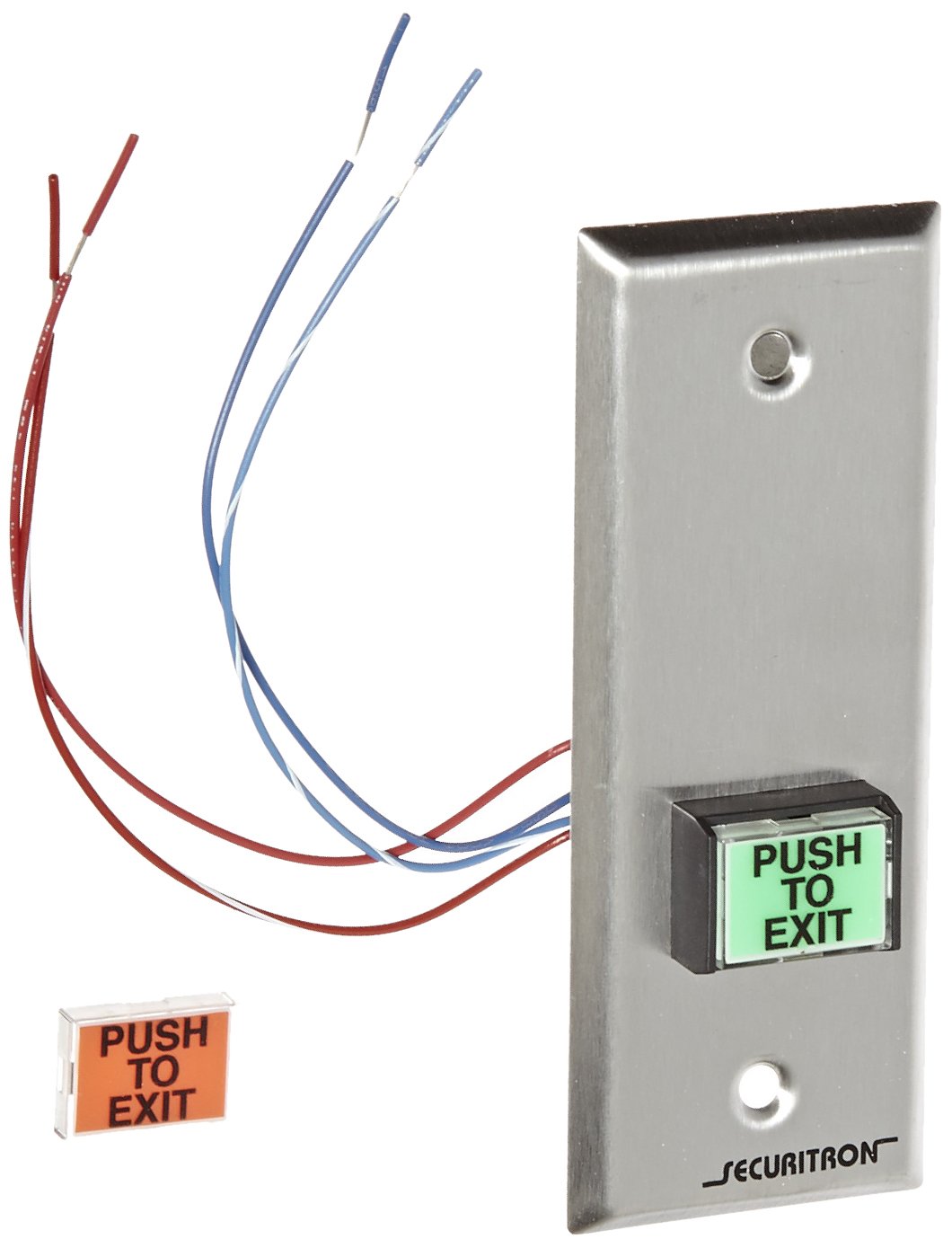 Securitron Momentary Rectangle Push Button, DPST, Narrow Stile ...