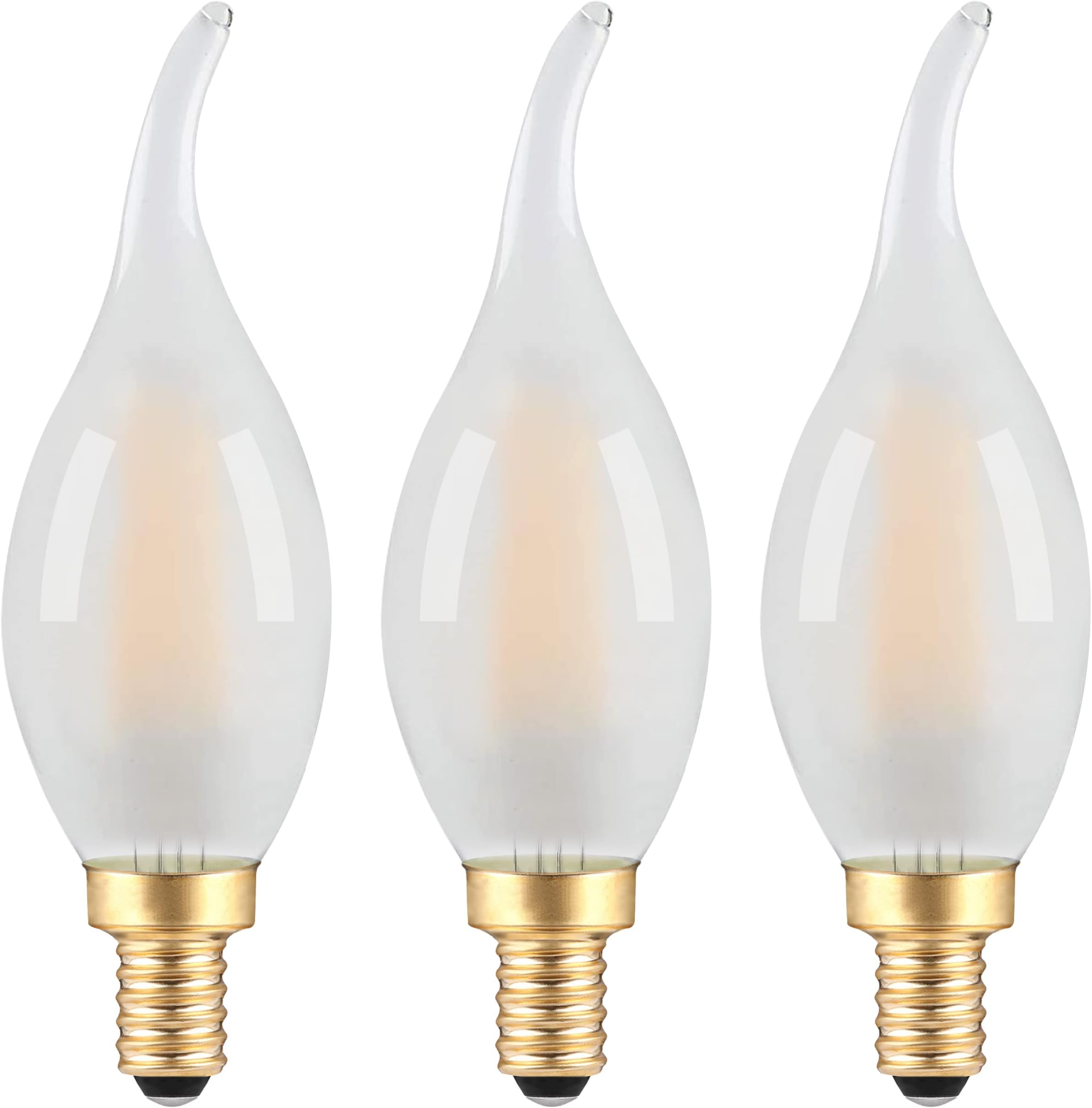 Frosted E12 Candelabra Bulb 25W Equivalent LED Chandelier Light Bulbs ...