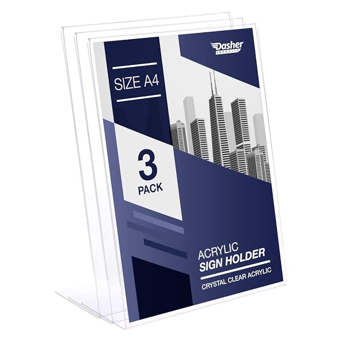 Buy Slant Back Acrylic Sign Holder A4, Economy Portrait Ad Frames ...