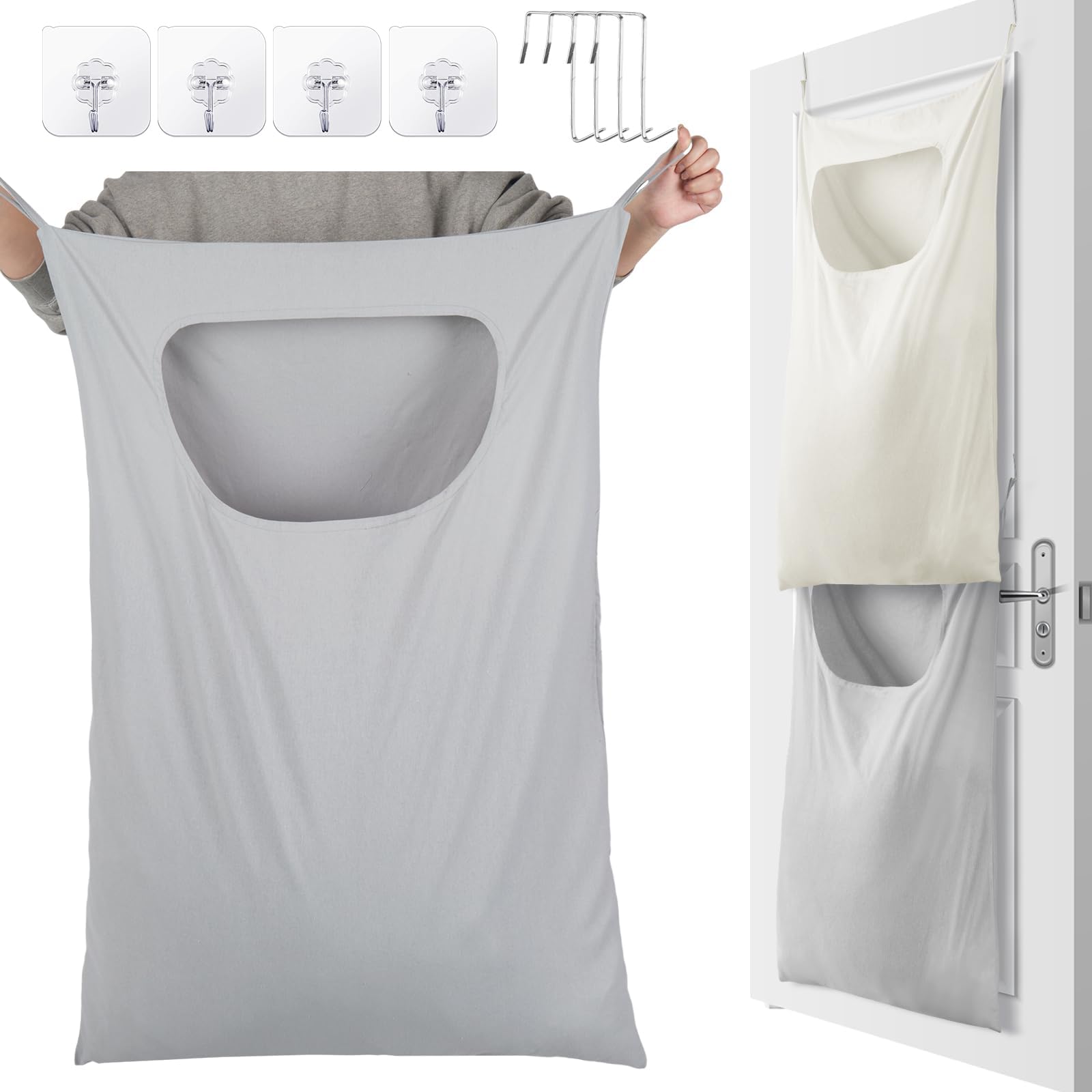 Amazon.com: Wovnet 2 Pcs Large Hanging Laundry Hamper Bag 28 x 35 in ...