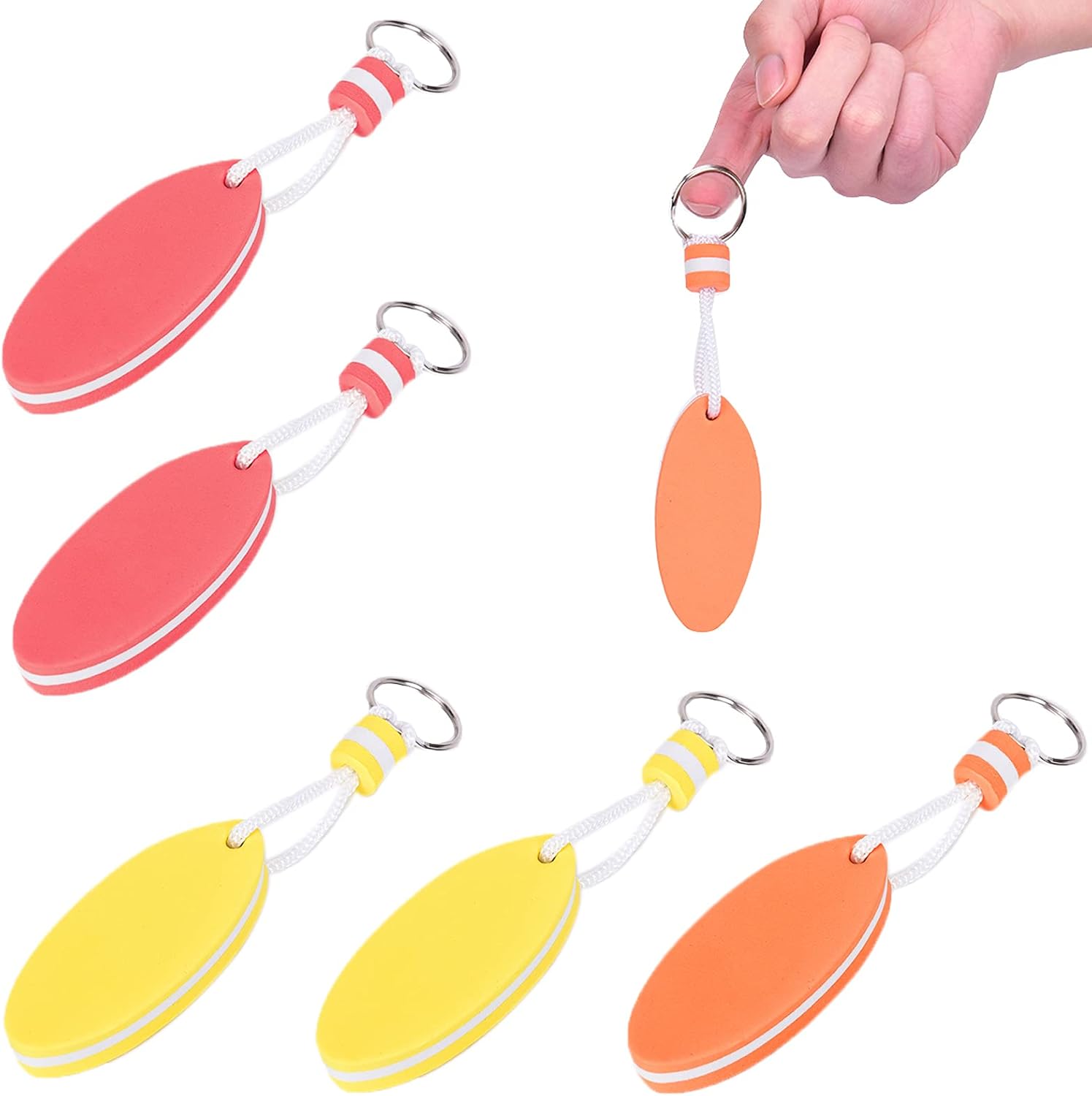 Amazon.com: OBANGONG 6 Pcs Foam Floating Keychain Oval Float Key Ring ...