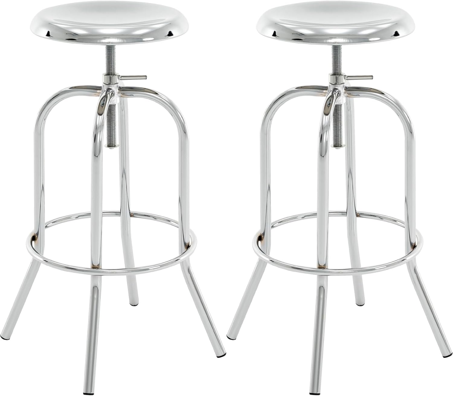Amazon.com: Brage Living Adjustable Metal Bar Stools Set of 2, Backless ...