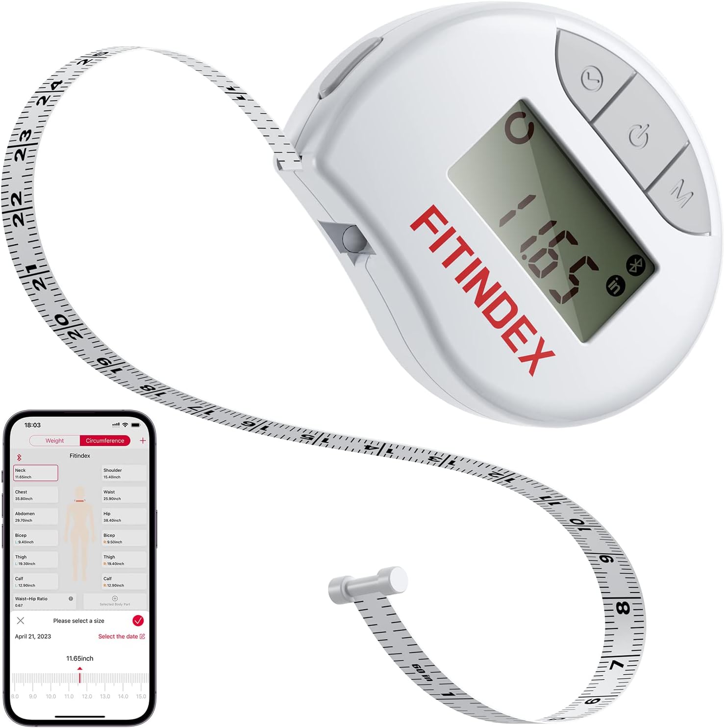 Amazon.com: FITINDEX Body Measuring Tape, Accurate Bluetooth Measuring ...