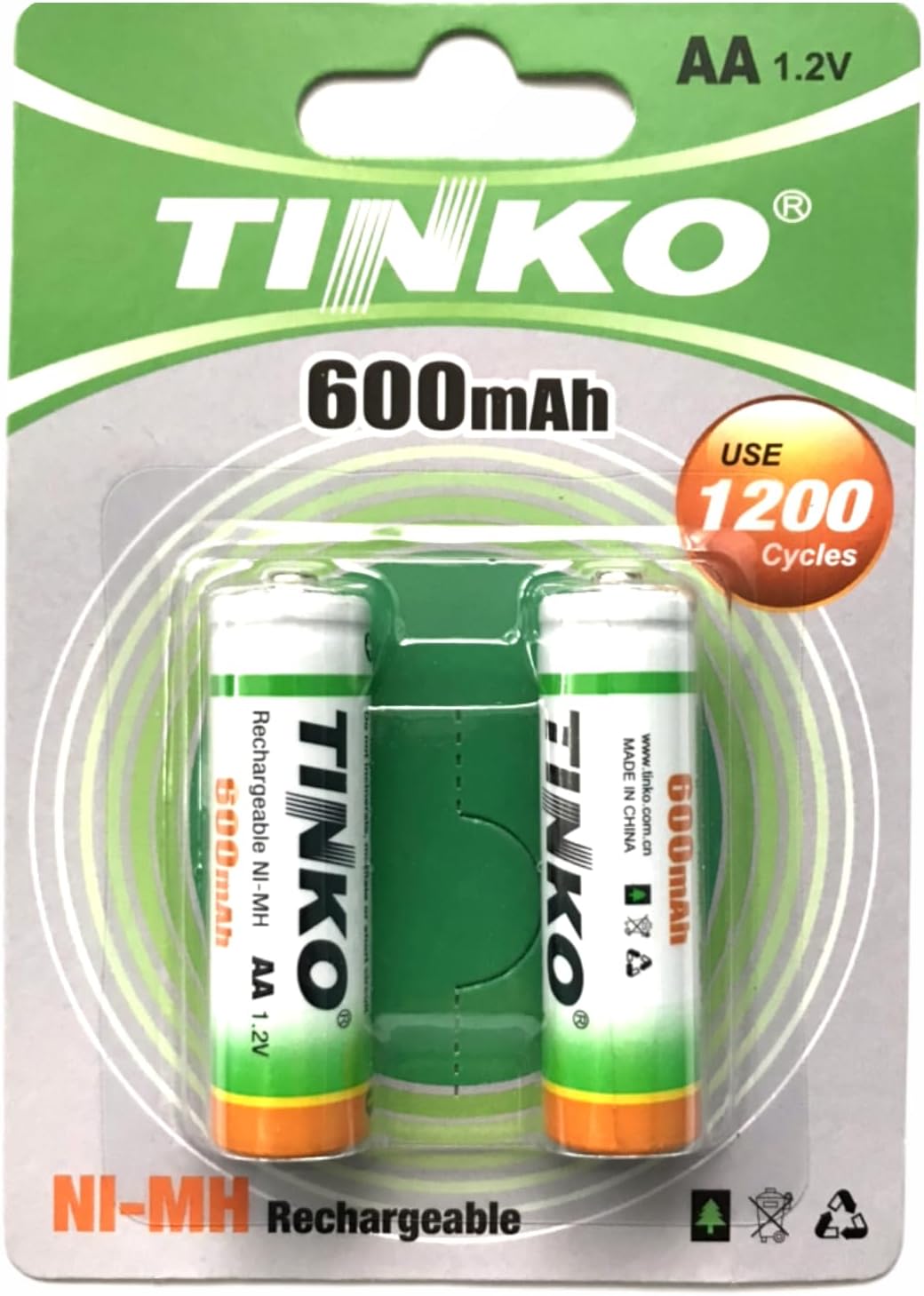 AA 600mAh Rechargeable Batteries (2 pack) 1.2v NI-MH: Amazon.co.uk ...