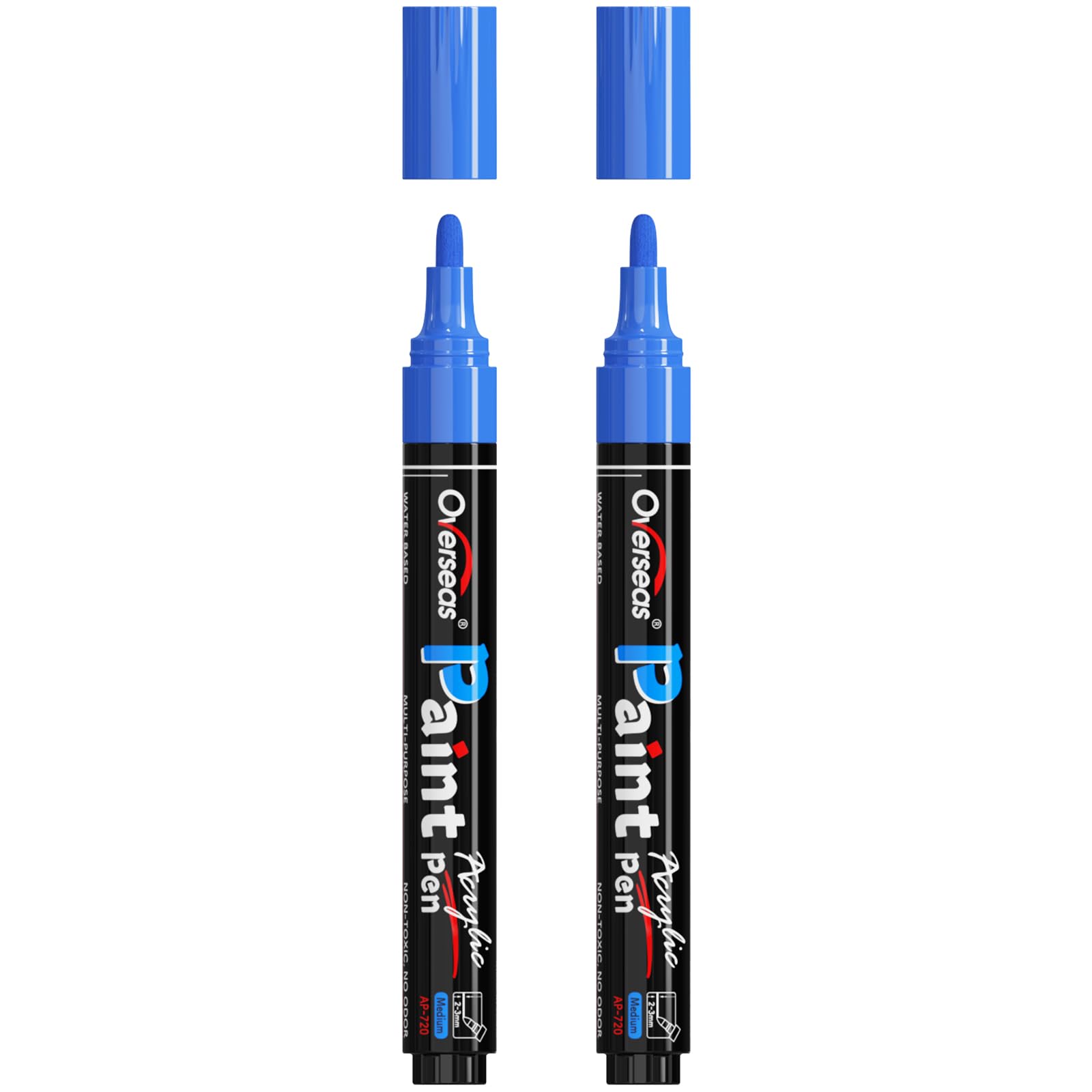 Amazon.com: Overseas Blue Paint Pens Paint Markers - Permanent Acrylic ...
