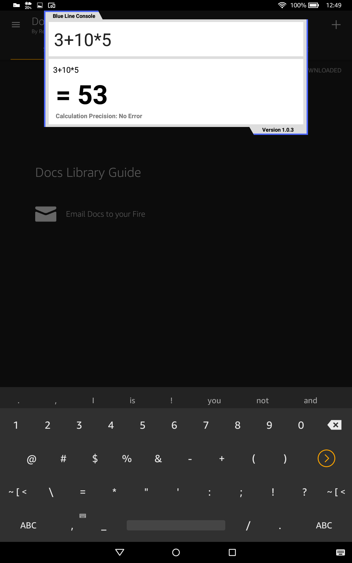 Blue Line Console - keyboard based launcher - App on Amazon Appstore