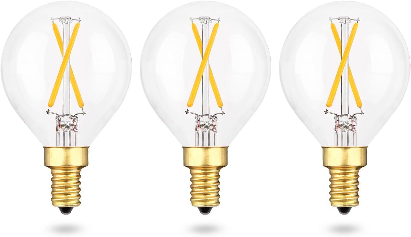 EQ Lighting 3-Pack G16.5 LED Bulb, Dimmable E12 Edison Bulb, 25W ...