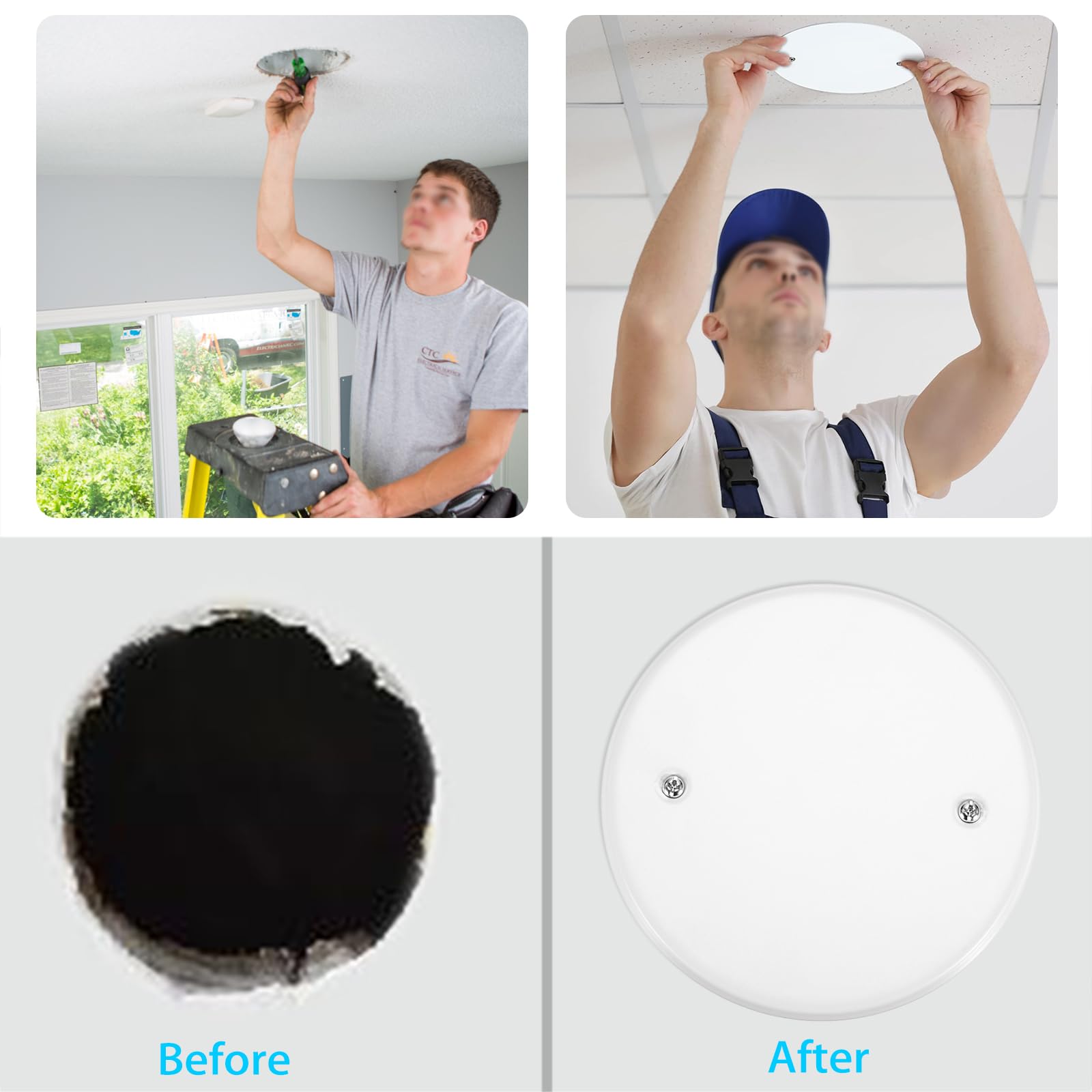 Snapklik.com : OwnMy 2 Packs 5 Inch Ceiling Cover Plates Metal Ceiling ...