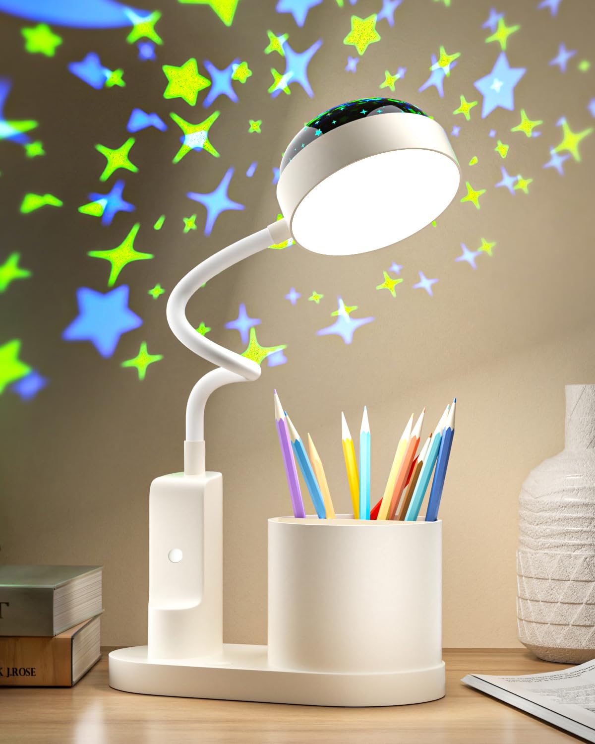 Lampe de Bureau pour Enfants avec Projecteur,Flexible Lampe de Table ...