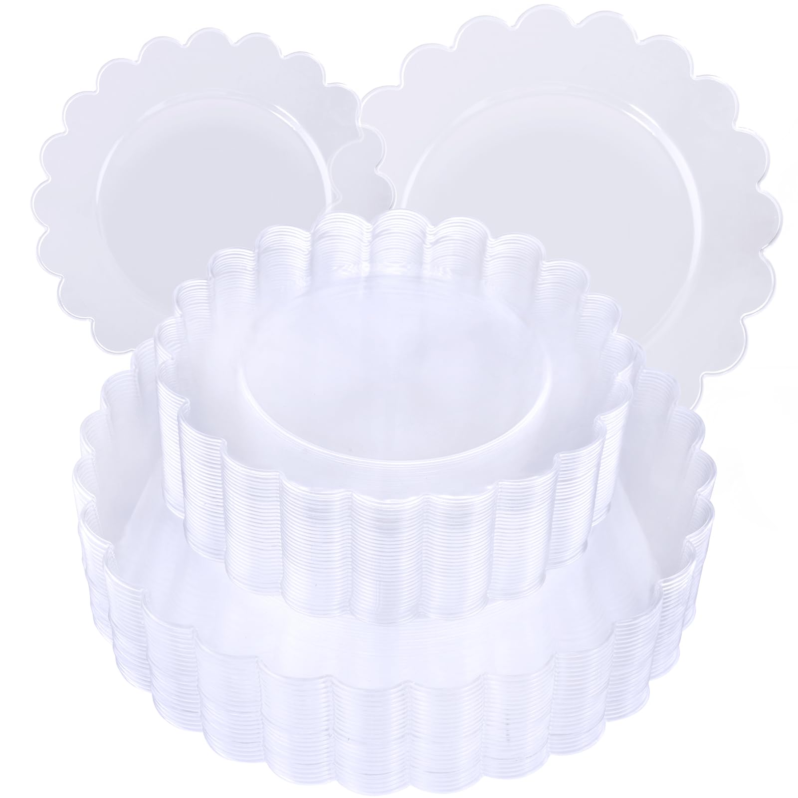 Amazon.com | supernal 100pcs Clear Plastic Plates,Disposable Plastic ...