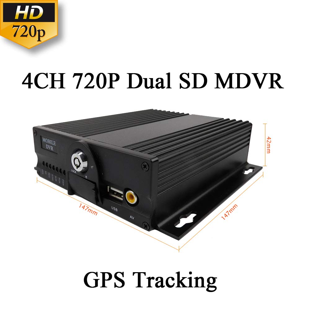 Buy HIKWAY MDVR 4CH H.264 AHD 720P Dual SD 512GB Mobile DVR with GPS ...