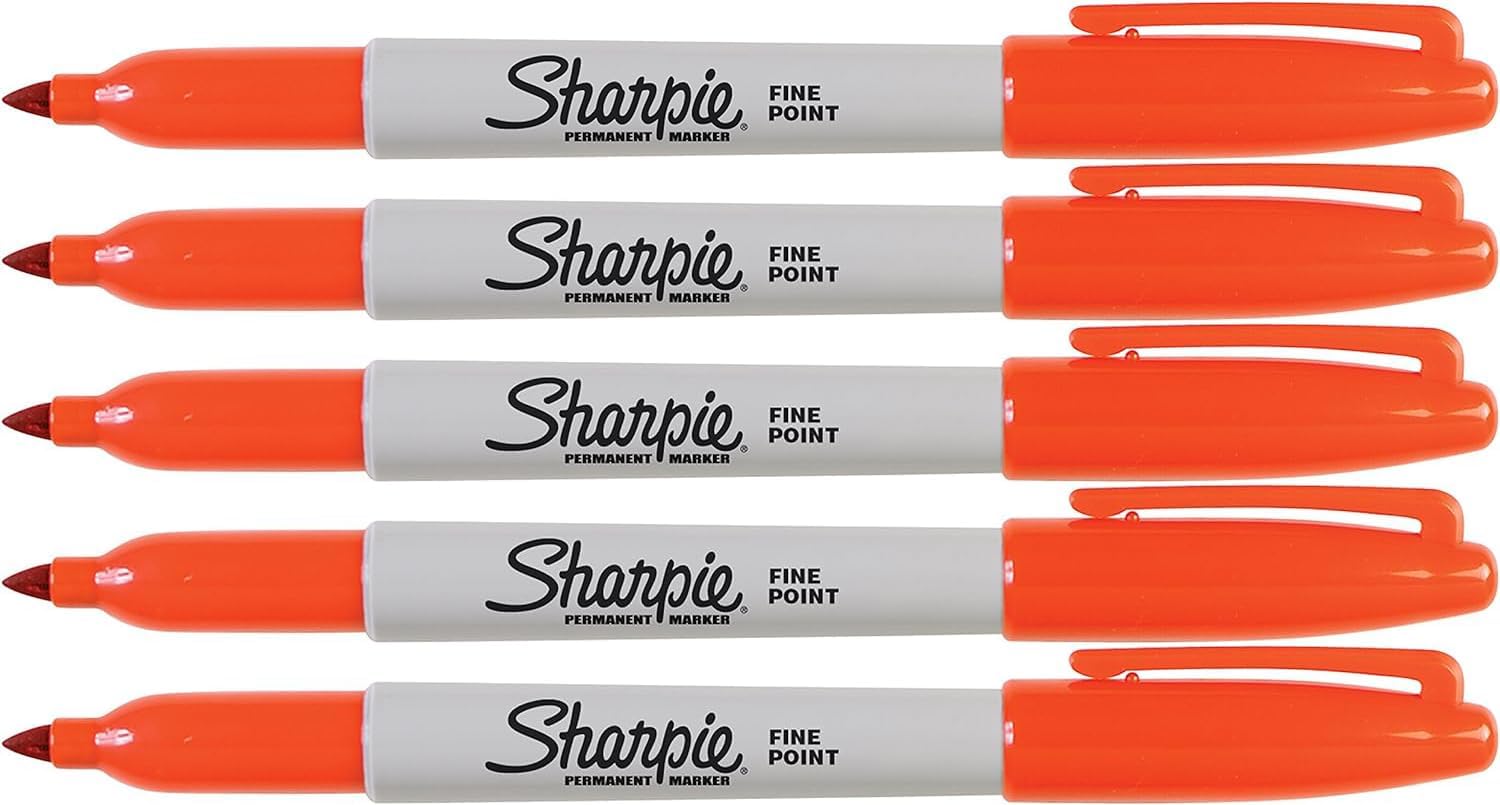 Amazon.com: Sharpie Orange Markers, Fine Point Tip, Permanent Markers ...
